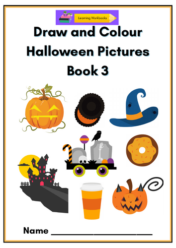 Draw and Colour Halloween Pictures Book 3 | Teaching Resources