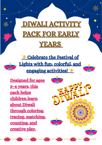 Diwali Activity Pack for Early Years | 10 Engaging and Colorful ...