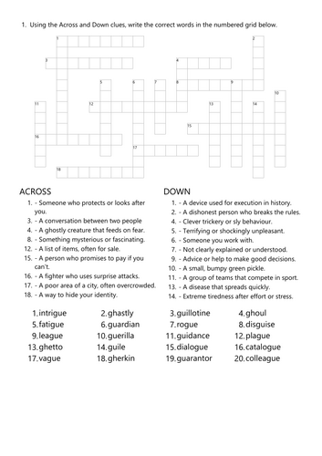 Gue, gh and gu spelling puzzles | Teaching Resources