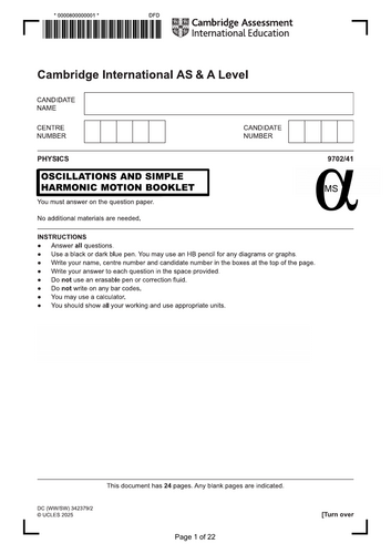 CIE A-Level Physics 9702 | Full Syllabus Notes + Exam-Style Worksheets ...