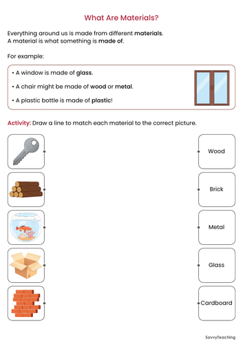 Year 2 Science Uses of Everyday Materials Workbook | 14 Printable ...