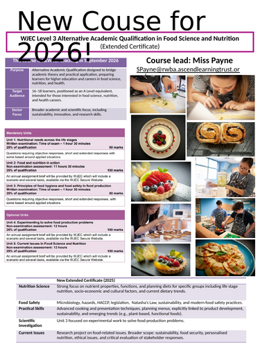 Promo Leaflet - WJEC Level 3 AAQ in Food Science and Nutrition ...