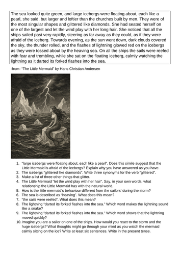 KS2, KS3, Fairy Tales, "The Little Mermaid" Storm at Sea CRR ...
