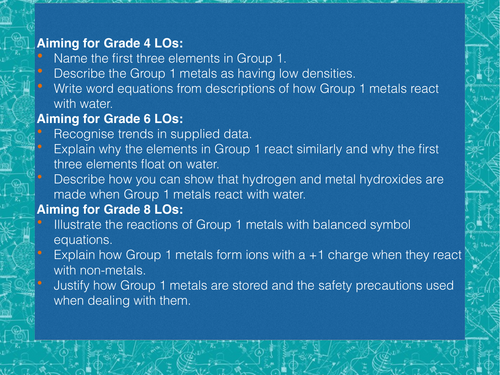 AQA Chemistry C2.3 – Group 1: The Alkali Metals (Updated 2025 ...
