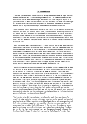 Animal Farm - Chapter 1 (Old Major's Speech) | Teaching Resources