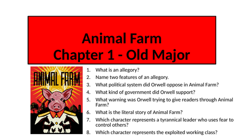 Animal Farm - Chapter 1 (Old Major's Speech) | Teaching Resources