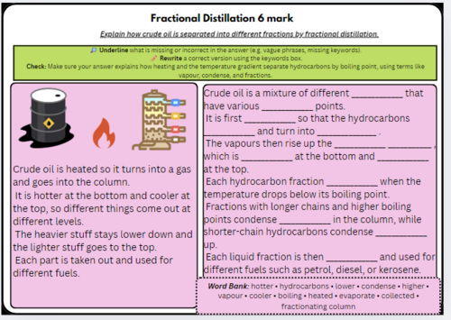 Fractional Distillation - GCSE Chemistry 2 | Scaffolded ...