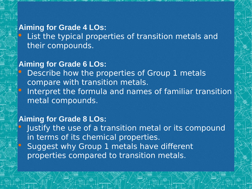 AQA Chemistry C2.6 – The Transition Elements (Updated 2025 | Editable ...