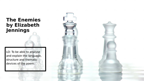 The Enemies by Elizabeth Jennings | Teaching Resources