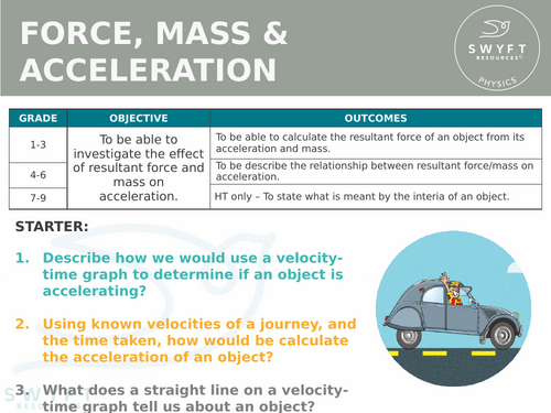 NEW AQA GCSE (2016) Physics - Force and Motion | Teaching Resources