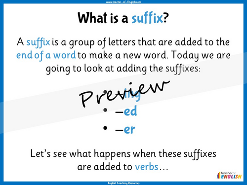 Adding Suffixes -ing, -ed and -er to Verbs - Year 1 Spelling | Teaching ...