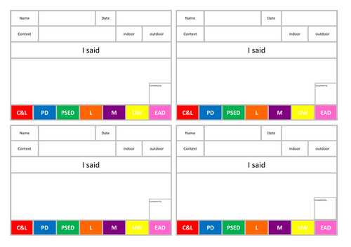 ‘I Said…’ and ‘I Can…’ Statement Cards – Early Years Resource ...