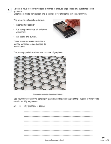 GCSE Chemistry - Graphene & Fullerenes | Teaching Resources
