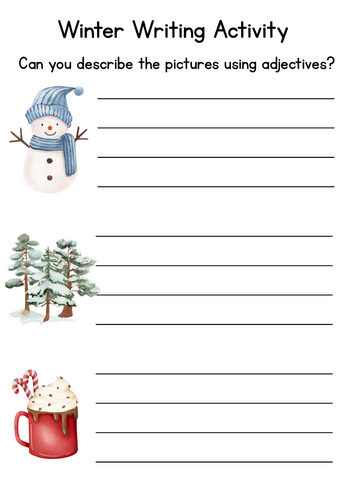 Winter Descriptive Writing Worksheet | KS1 | Teaching Resources