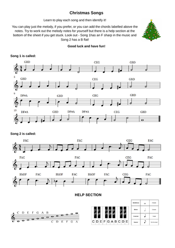 Christmas Songs Practical Music Cover | Teaching Resources