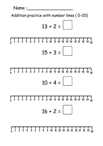 Number Line Practice (0-10) and (0-20) | Teaching Resources