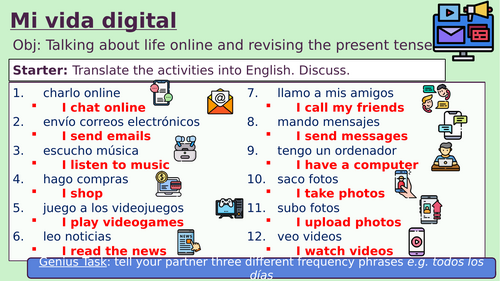NEW 2026 GCSE Spanish. Higher/ Rojo. Module 1: Unit 1. Mi vida digital ...