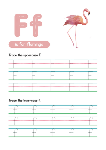 Letter F Tracing Worksheet, Alphabet Handwriting Practice, 6 pages ...