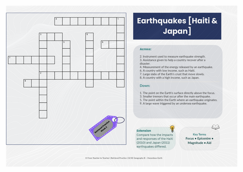 GCSE Geography B – Hazardous Earth Retrieval Practice Puzzle Pack ...