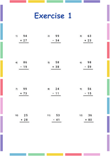 Addition and Subtraction with 2-Digit Numbers | Math Practice ...