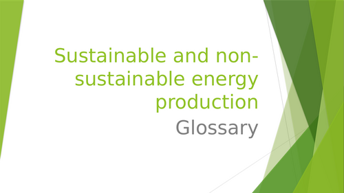 Sustainable and Non-Sustainable Energy Production Research Pack ...