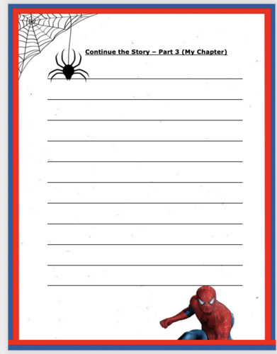 Spider-Man School Invasion – Editable Reading & Writing Worksheet (Ages ...