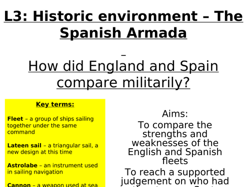 AQA 8145 2027 HE Spanish Armada - L3: How did England and Spain compare ...