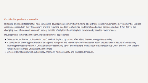 AQA Religious Studies - Gender and Sexuality - A Level | Teaching Resources