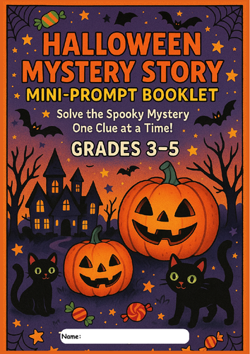 Halloween Mystery Story Mini-Prompt Booklet | Teaching Resources