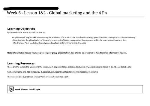 Introduction to International Business - Lesson 6 Global Marketing ...