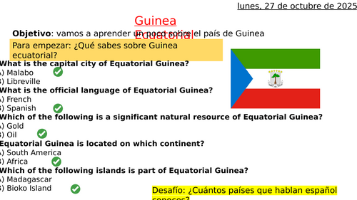 Spanish cultural lesson Ecuatorial Guinea | Teaching Resources