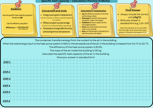 GCSE Physics Paper 1 – Energy Calculations (5× Scaffolded Worksheets ...