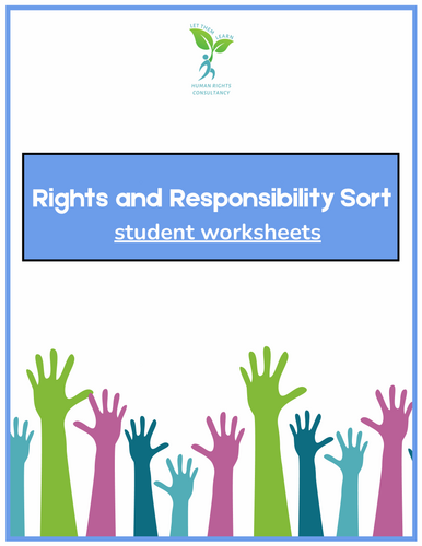 Human Rights and Responsibilities Sort, Cut and Paste No prep ...