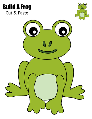 Frog Craft for Kids, Pond Animal Cut and Paste Activity, Preschool ...