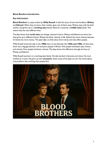 Blood Brothers - An introduction to Willy Russell and the Play ...