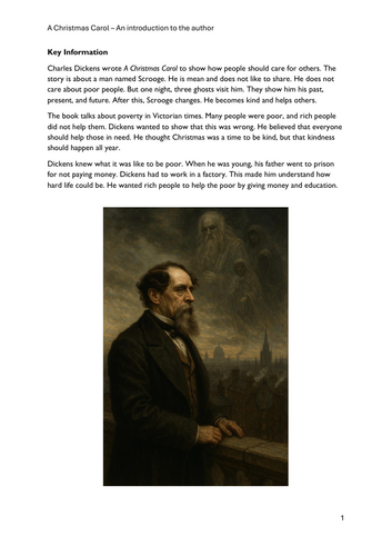 A Christmas Carol - Introduction to the author | Teaching Resources