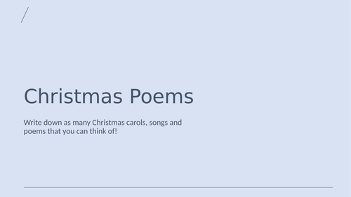 A standalone Year 7 lesson on Writing Christmas Poems | Teaching Resources