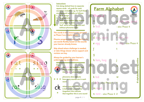 Farm Alphabet picture/word match Phase 2 Phonics | Teaching Resources