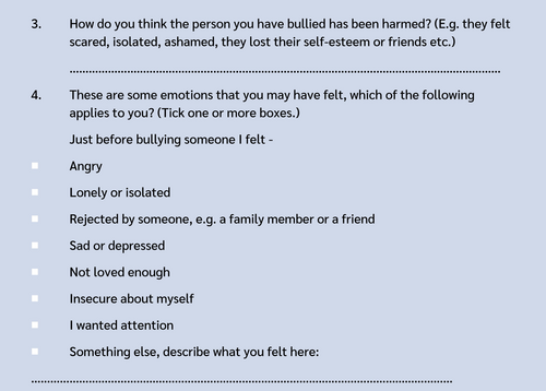 Bullying Worksheets (UK) | Teaching Resources