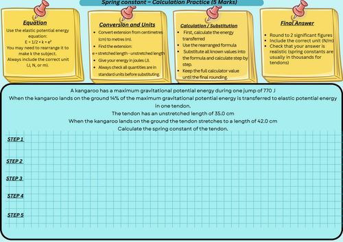 GCSE Physics Paper 1 – Energy Calculations (5× Scaffolded Worksheets ...