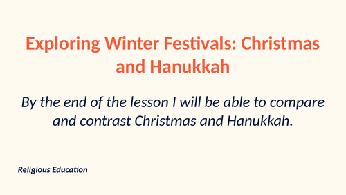 Christmas and Hanukkah - Exploring Winter Festivals | Teaching Resources