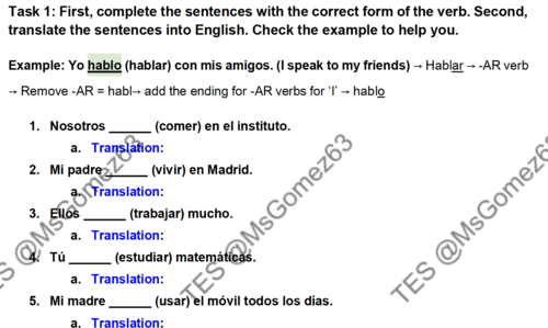GCSE Spanish grammar (tenses) booster | Teaching Resources