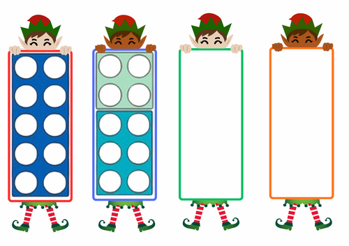 Elf- Christmas number bonds to 10 numicon | Teaching Resources