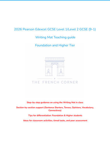 2026 Edexcel GCSE French KO + Writing Mat – My Neighbourhood (French ...