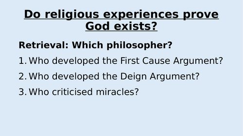 Scheme of Learning: The Existence of God | Teaching Resources