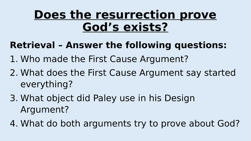 Scheme of Learning: The Existence of God | Teaching Resources
