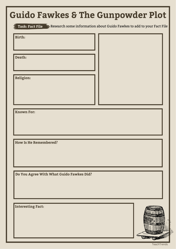 Guido Fawkes & The Gunpowder Plot - Bonfire Night PPT & Activities | Teaching Resources
