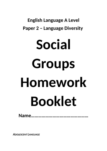 Language and Social Groups FULL scheme - AQA English Language Paper 2 A ...