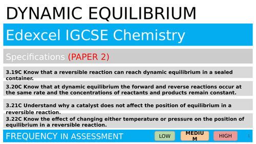 Dynamic Equilibrium – Lesson & Worksheet (Triple) | Teaching Resources
