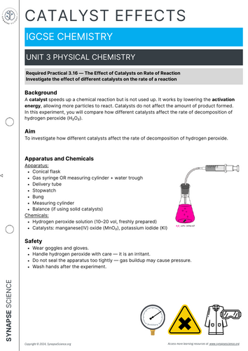 Effect of Catalysts on Rate of Reaction – Required Practical 3.16 ...